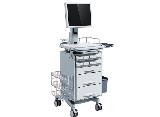 Rolling Medical Supply Computer Carts with Drawers on Wheels